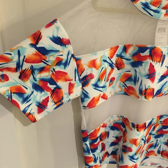 BCBGeneration | Tops | New With Tags Orange And Blue Bcbg Top | Poshmark